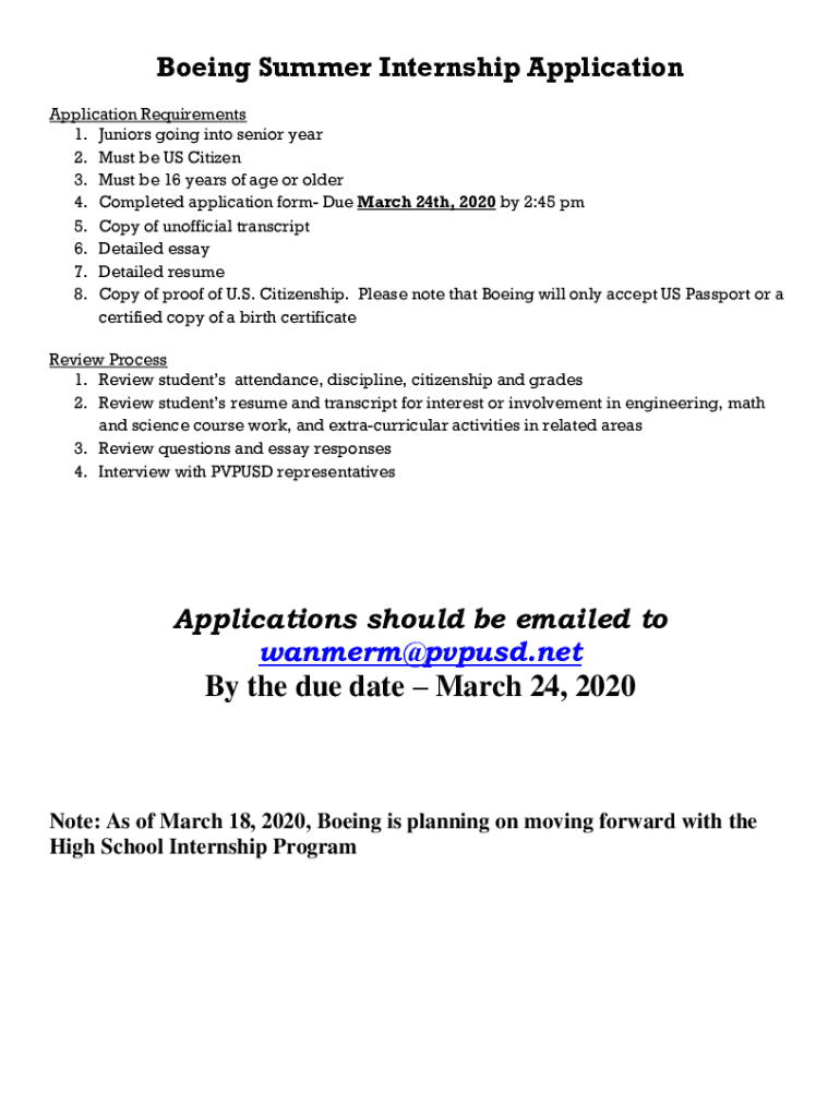 Fillable Online Boeing Internship Application 2020.pdf Fax Email Print - pdfFiller