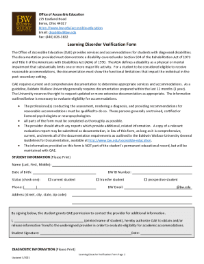 Fillable Online Autism Spectrum Disorder (ASD) Verification Form Fax ...