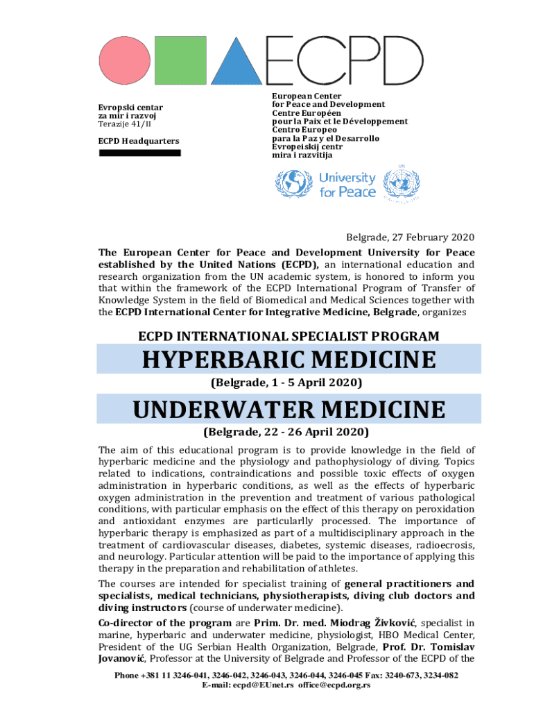 Fillable Online European Center for Peace and Development (ECPD) Fax ...