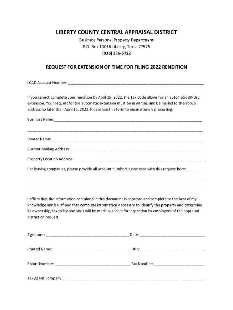 Fillable Online Liberty County businesses reminded to render taxable ...