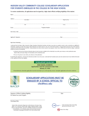 Fillable Online Fill - Free fillable HUDSON VALLEY COMMUNITY COLLEGE ...