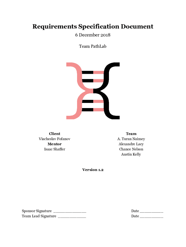 Fillable Online Requirements Specification Document - Northern Arizona University Fax Email ...