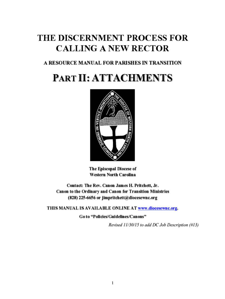 Fillable Online the discernment process for calling a new rector Fax ...