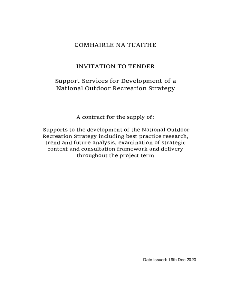 Fillable Online ITT template. Template for invitation to tender. Fax ...