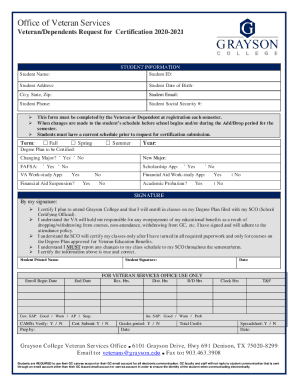 Fillable Online VA Benefit Certification Request Form - AWS Fax Email Print - pdfFiller