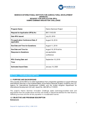 Fillable Online 1 Request for Application (RFA)JUNE ... - Winrock ...