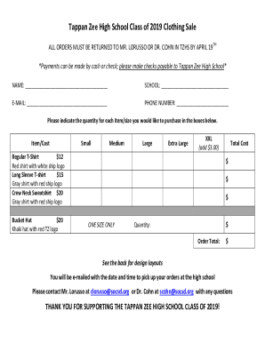 Fillable Online Clothing Sale Order Form.docx Fax Email Print - pdfFiller