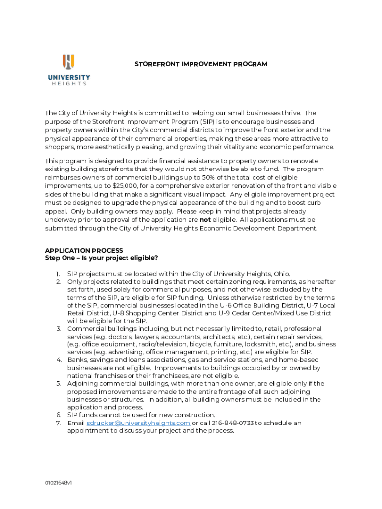 Fillable Online Storefront Improvement ProgramBusiness Services Fax Email Print - pdfFiller