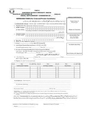 Fillable Online study result Admission Form Part II .cdr Fax Email ...