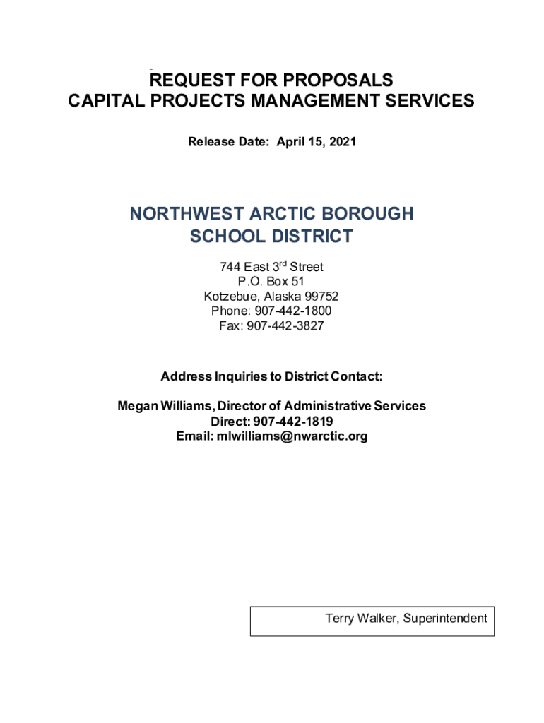 Fillable Online request for proposals capital projects management ...