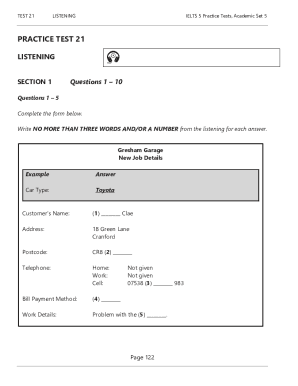 Fillable Online IELTS Listening Practice Tests - EngExam.info Fax Email ...