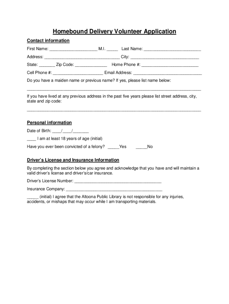 Fillable Online auburn hills public library - home delivery request ...