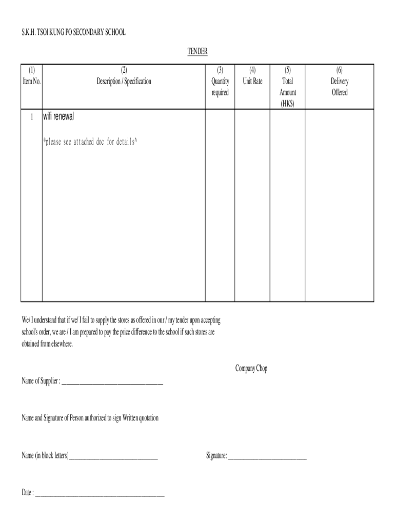 Fillable Online S. K. H. Tsoi Kung Po Secondary SchoolNetworking ...