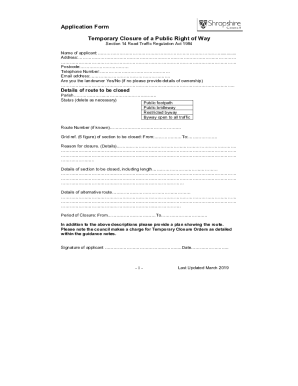 Fillable Online Temporary Traffic Order Application Form Requests to be ...