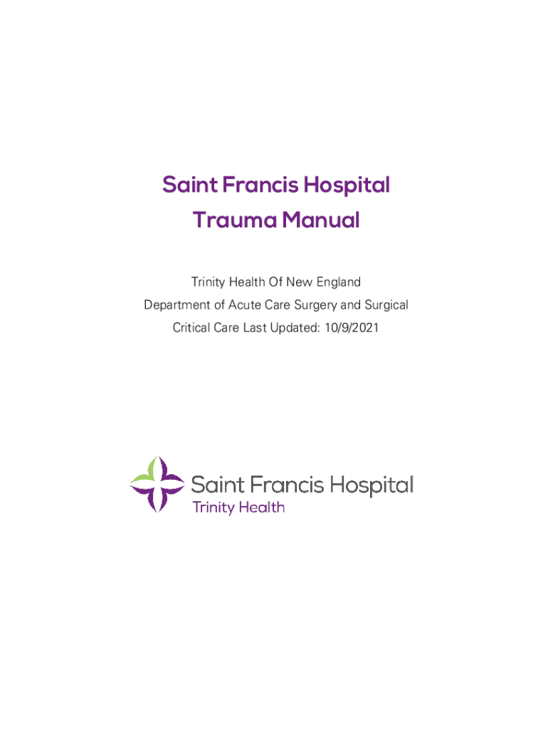 Fillable Online The Trauma Manual: Trauma and Acute Care Surgery ...