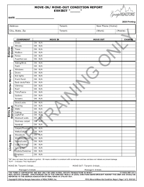 Fillable Online MOVE-IN/ MOVE-OUT CONDITION REPORT Fax Email Print ...