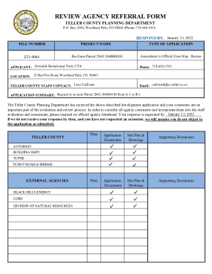 Fillable Online REVIEW AGENCY REFERRAL FORM - Teller County Fax Email ...