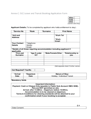 Fillable Online SCC leave and transit booking form Fax Email Print ...