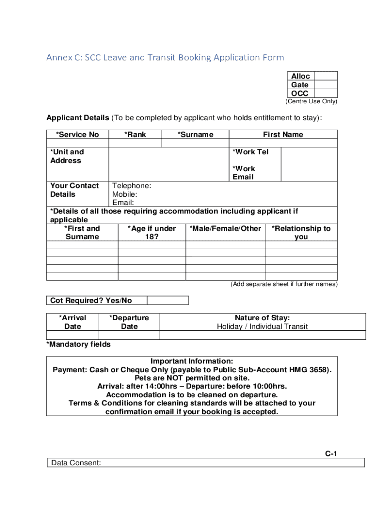Fillable Online SCC leave and transit booking form Fax Email Print - pdfFiller