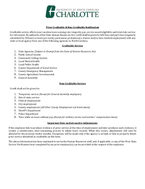 Fillable Online nc dhhs - prior creditable state service verification ...