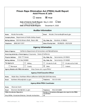 Fillable Online Prison Rape Elimination Act (PREA) Audit Report - MDOC ...