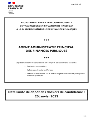 Remplissable En Ligne DGFIP - Avis de recrutement de travailleurs en situation de ... Fax Email ...