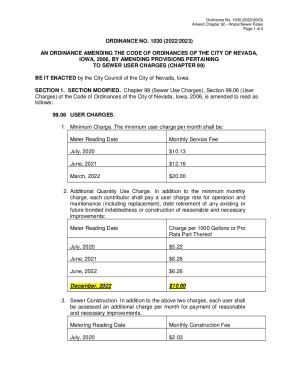 Fillable Online an ordinance amending provisions of title 13 (water and ...