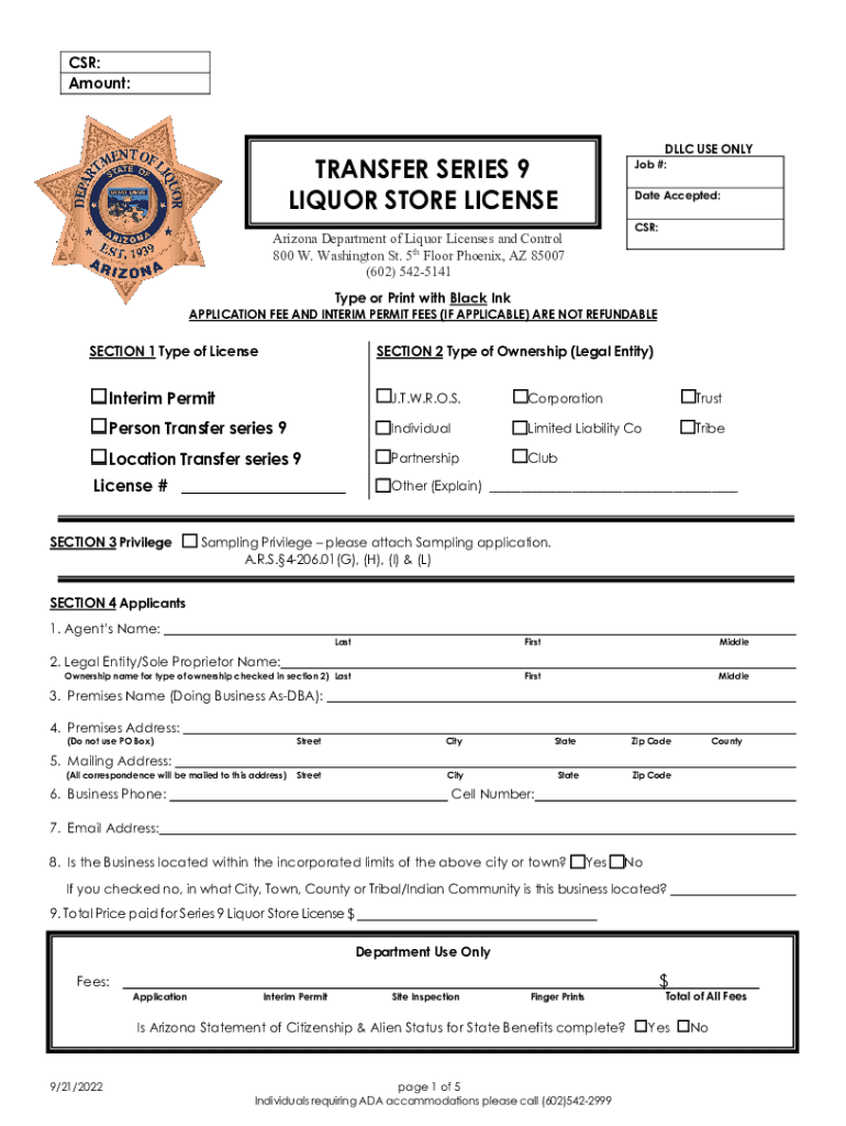 Fillable Online Arizona Department Of Liquor License And Control ...