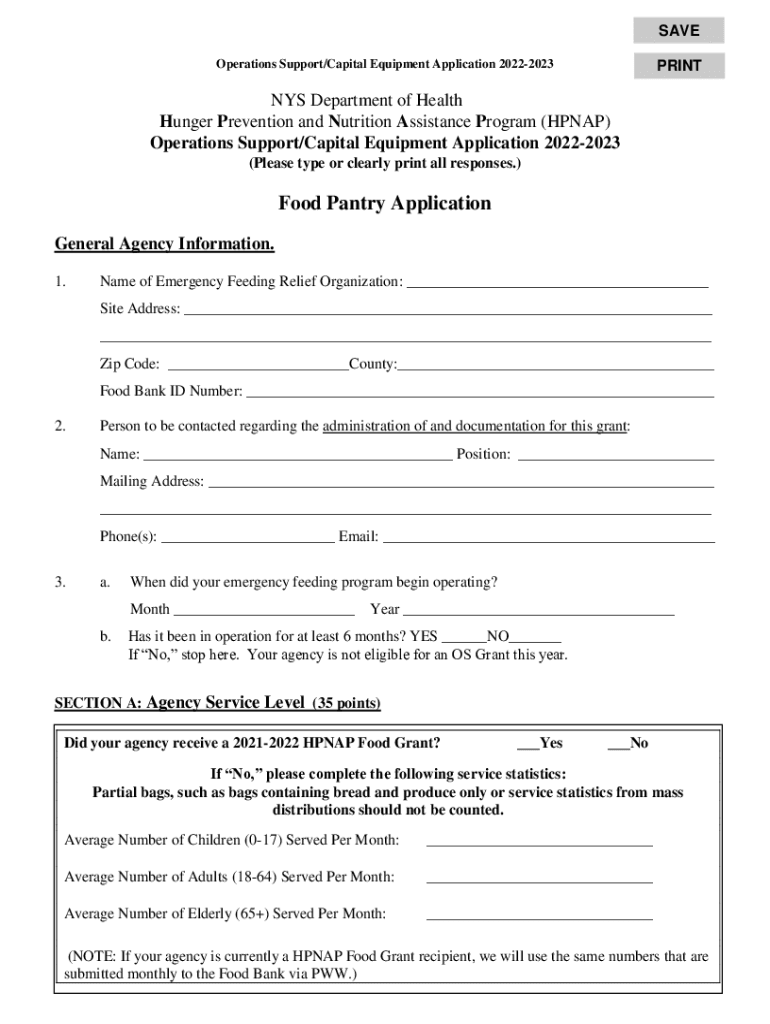 Fillable Online New York State - Regional Food Bank of Northeastern New ...