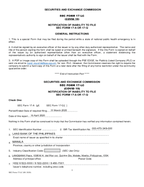 Fillable Online securities and exchange commission sec form 17-lc Fax ...