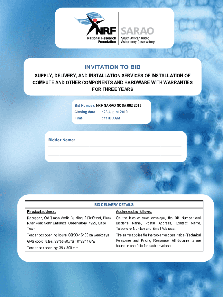 Fillable Online Invitation for Bids to Supply, delivery and installation of ... Fax Email Print ...