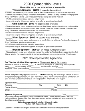 Fillable Online A definition of Main Sponsor, Front Sponsor and Minor ...