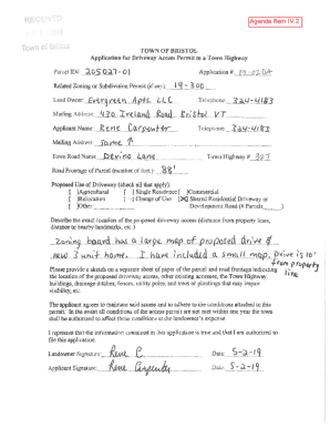 Fillable Online Application for Driveway/Entrance Permit Fax Email ...