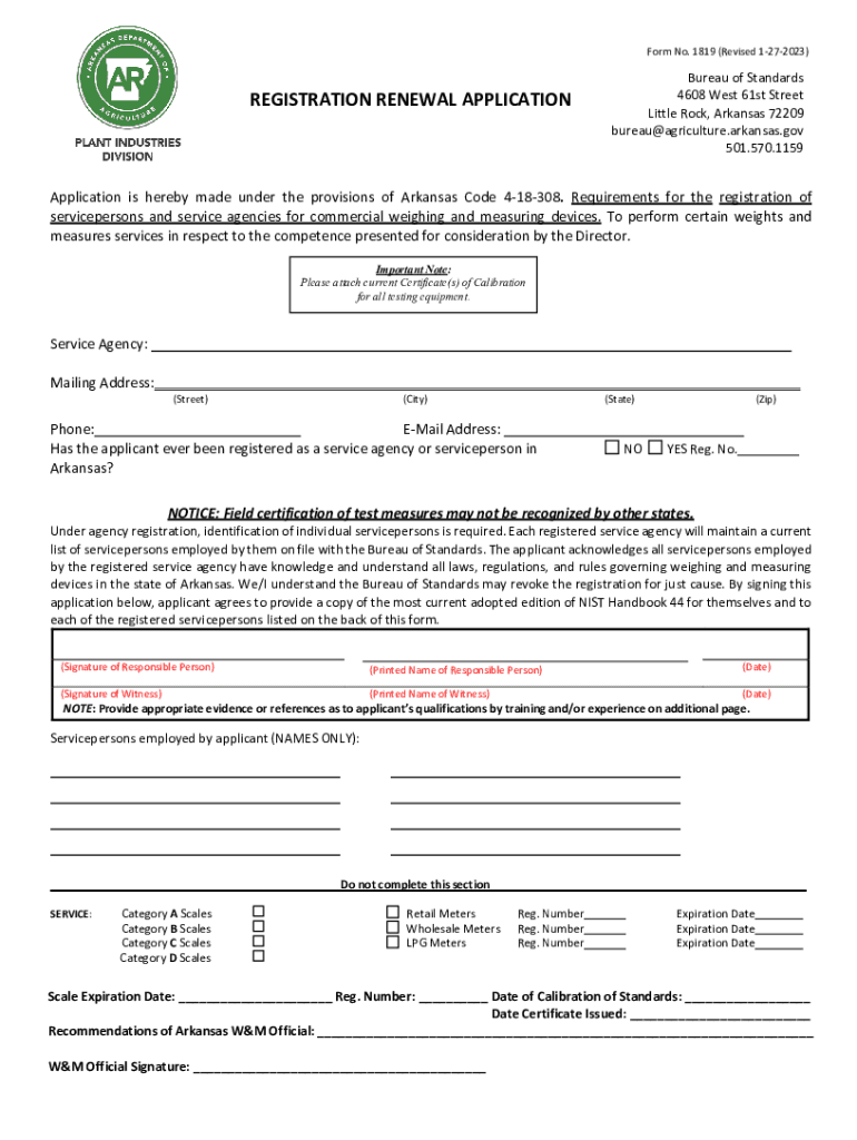 Fillable Online FORM 1818 (Rev - Arkansas Department of Agriculture Fax ...