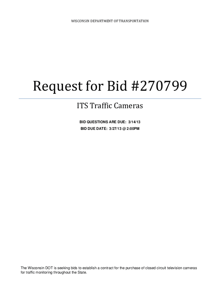 Fillable Online Proposal Request - Wisconsin Department of ...