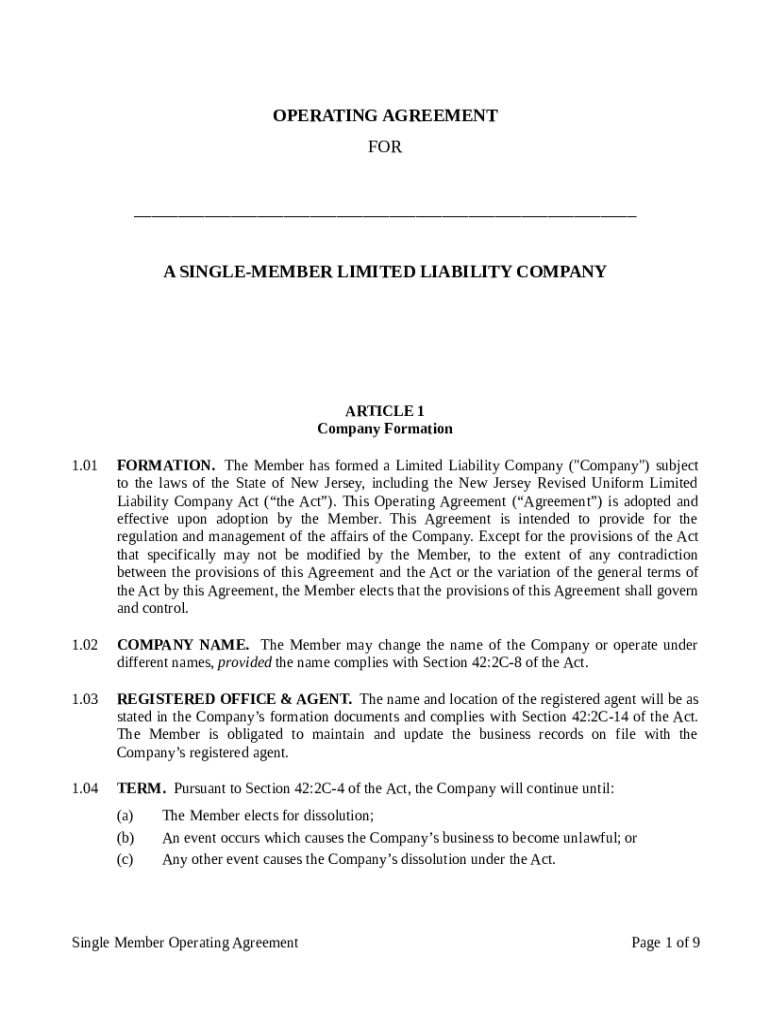 Fillable Online Single-Member-Managed-Operating-Agreement-New-Jersey ...