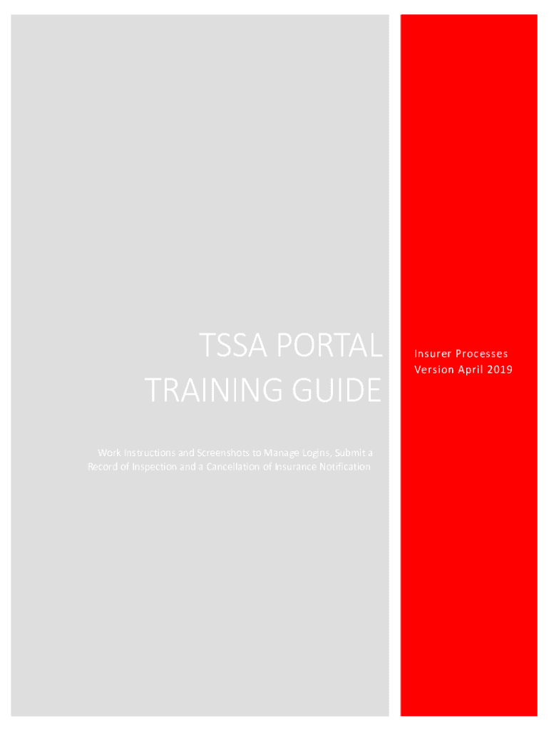 Fillable Online tssa portal training guide Fax Email Print - pdfFiller