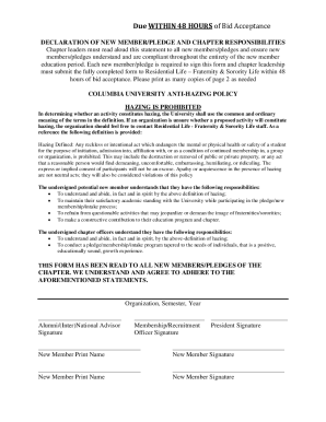 Fillable Online declaration of new member/pledge and chapter ...