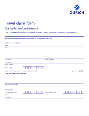 Fillable Online TRIP CANCELLATION & INTERRUPTION CLAIM FORM Fax Email ...