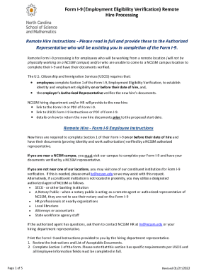 Fillable Online Form I-9 (Employment Eligibility Verification) Remote ...