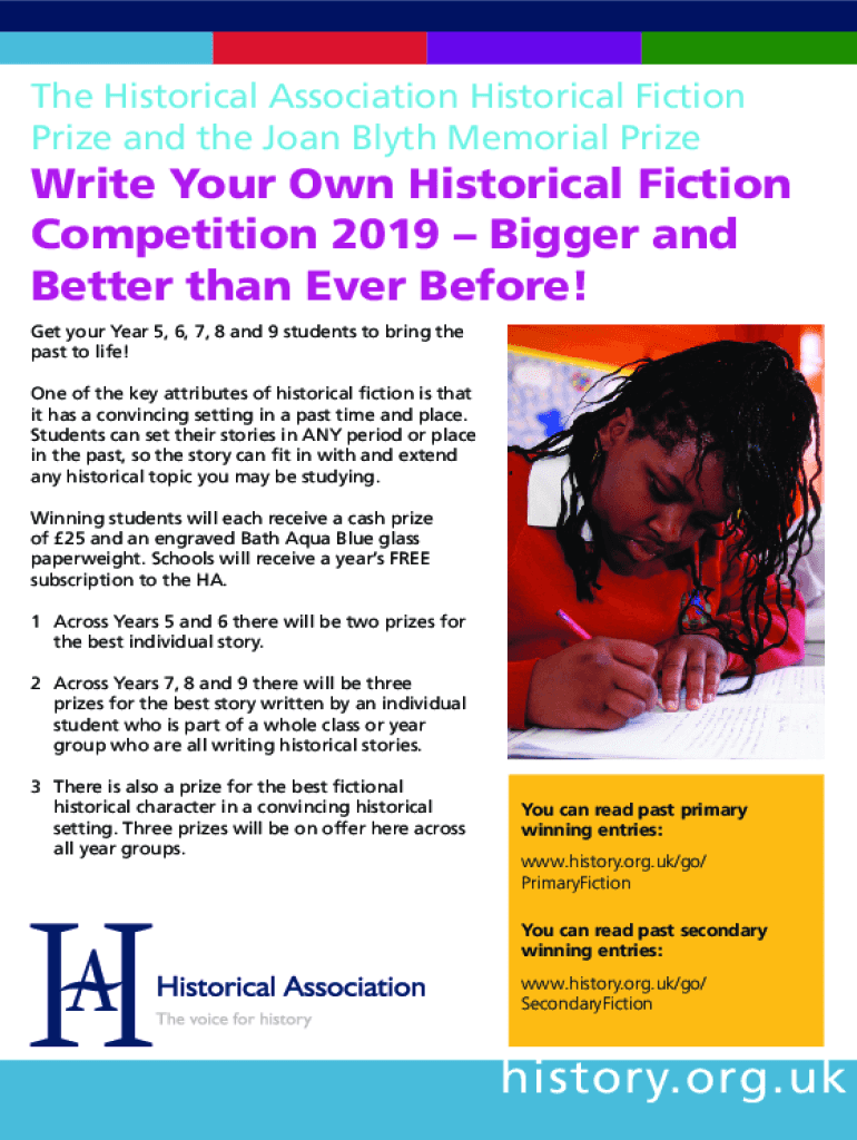 Fillable Online Write Your Own Historical Fiction Competition 2019 Fax ...