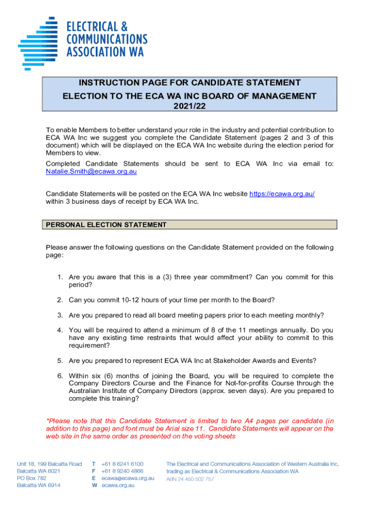 Fillable Online 7. Candidate Statement 202122 ECA WA Inc BoardFadi.docx ...