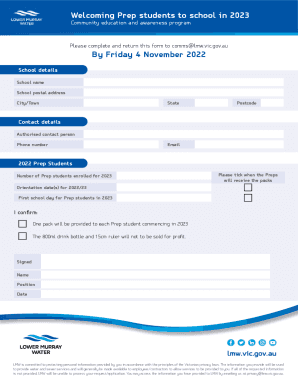 Fillable Online Get Set for Prep at Yarrilee State School Fax Email Print - pdfFiller