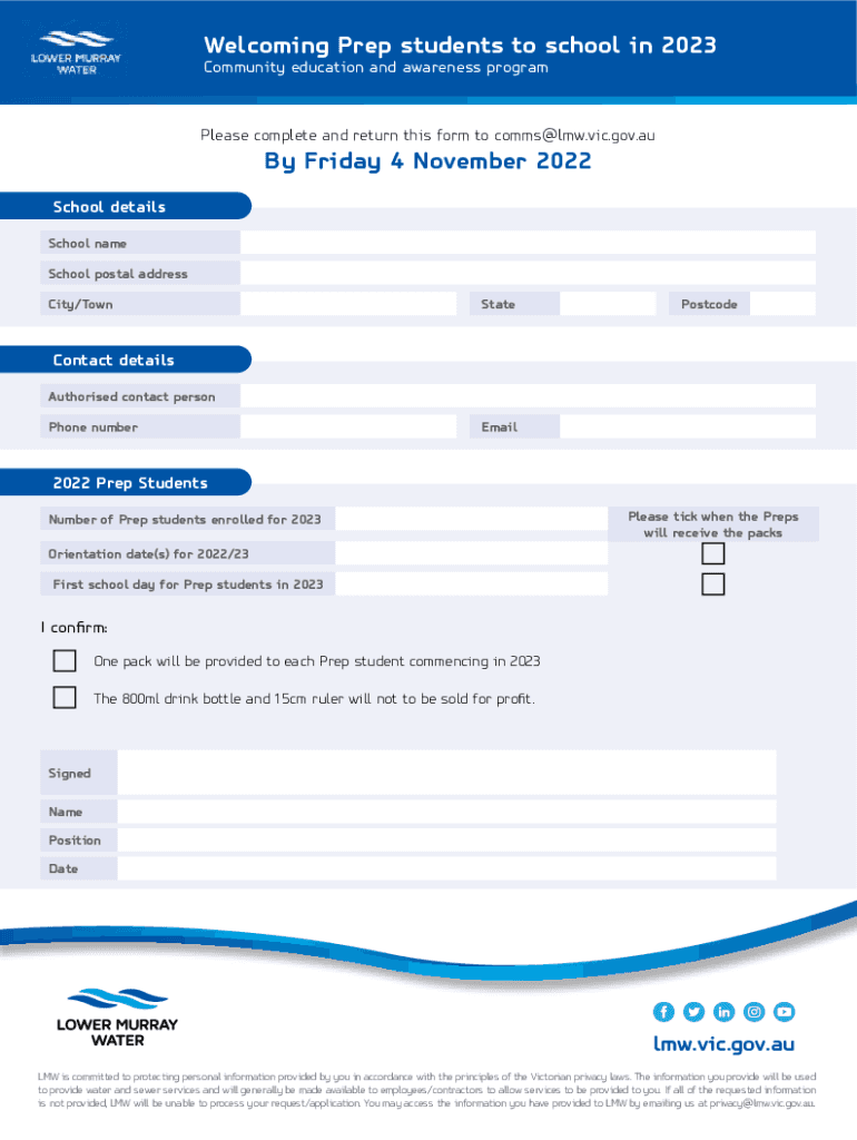 Fillable Online Get Set for Prep at Yarrilee State School Fax Email ...