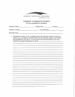 Fillable Online CHE Student Complaint Procedure and Form Fax Email ...