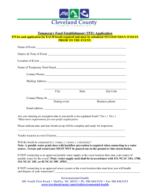 Fillable Online temporary food service permit application for vendors ...