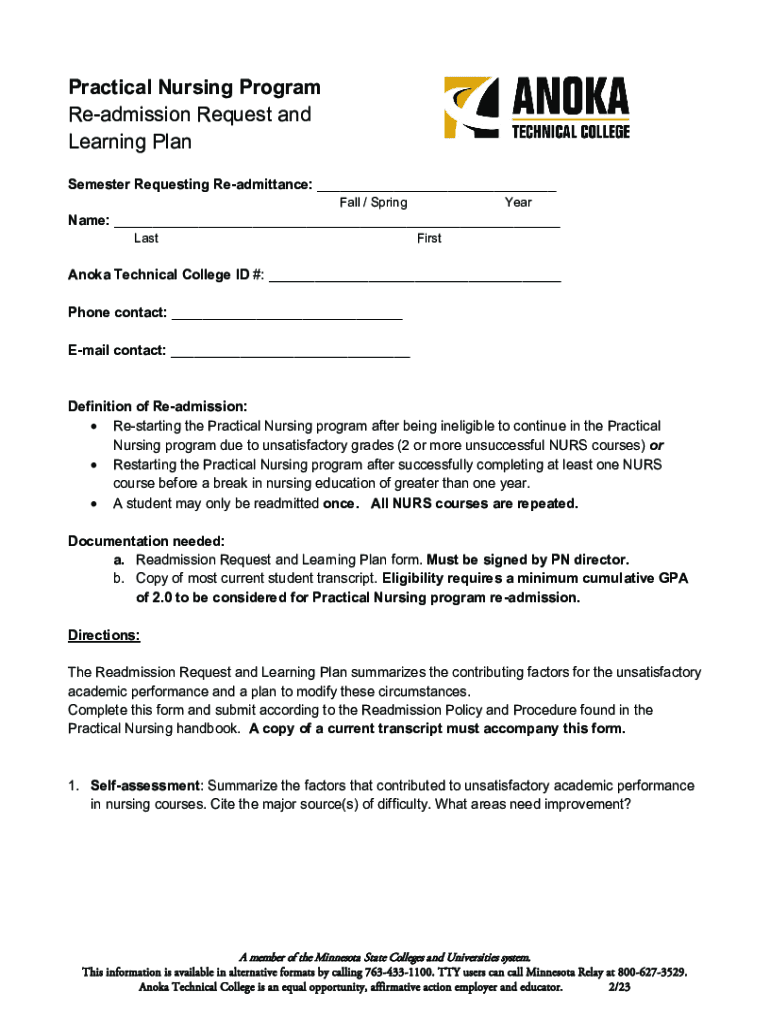 Fillable Online Practical Nursing Certificate - Acalog ACMS Fax Email ...