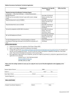 Fillable Online Sterile Processing, One-Year Technical CertificateLorain ... Fax Email Print ...