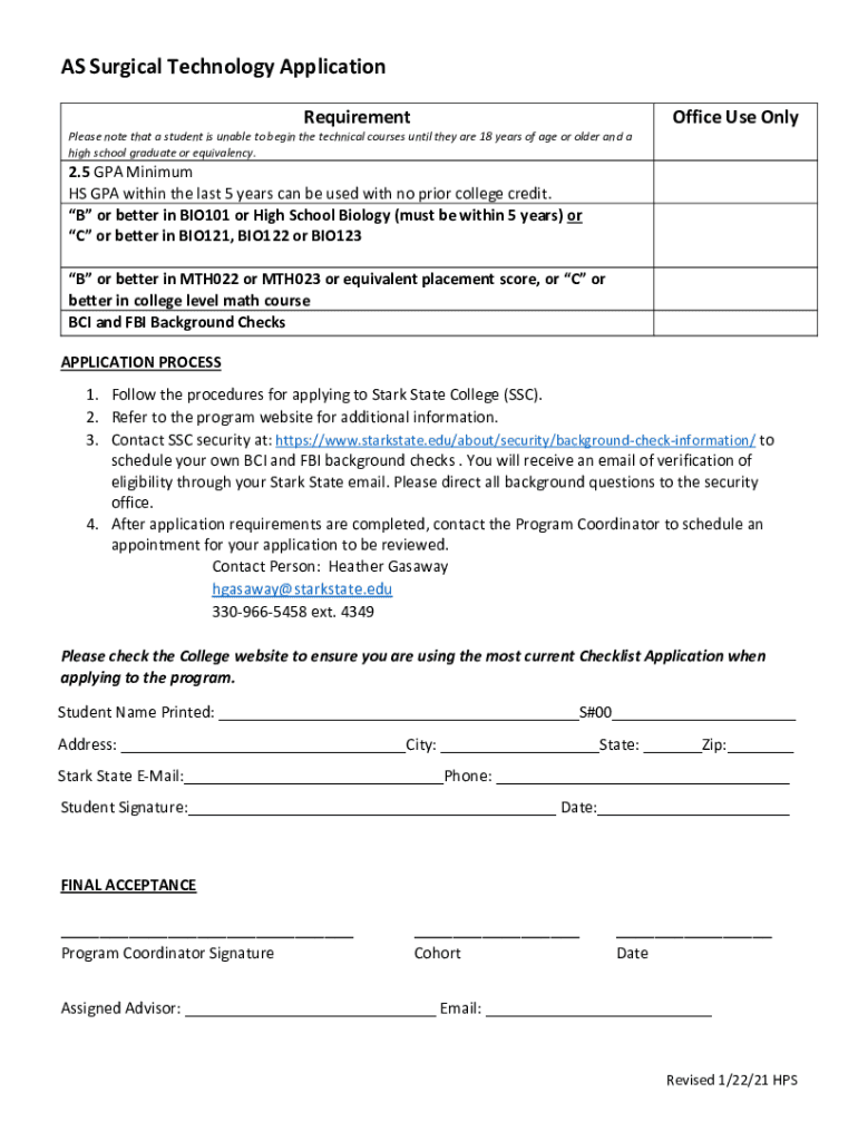 Fillable Online Surgical Technology Information Sheet Fax Email Print ...