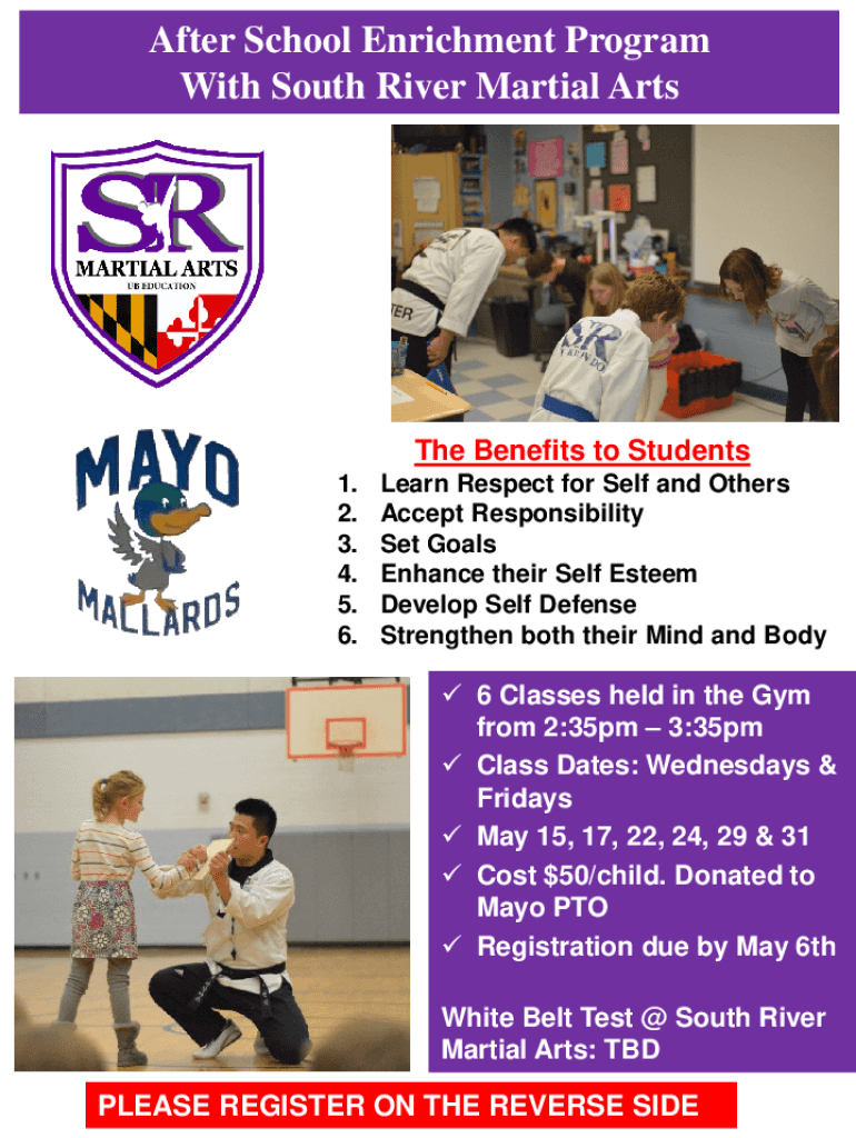 Fillable Online After School Enrichment Program With South River ...